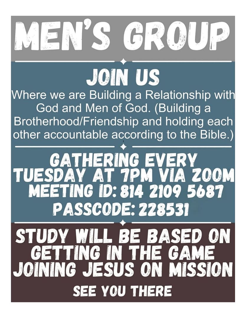 Men's Weekly Zoom Bible Gathering - Revival Church